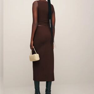 Reformation | Dresses | Reformation Elowen Knit Two Piece Set In Cafe ...